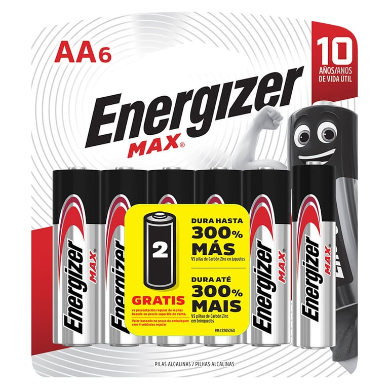 Pack de 6 pilas alcalinas AA 1.5V Energizer | Sodimac Falabella