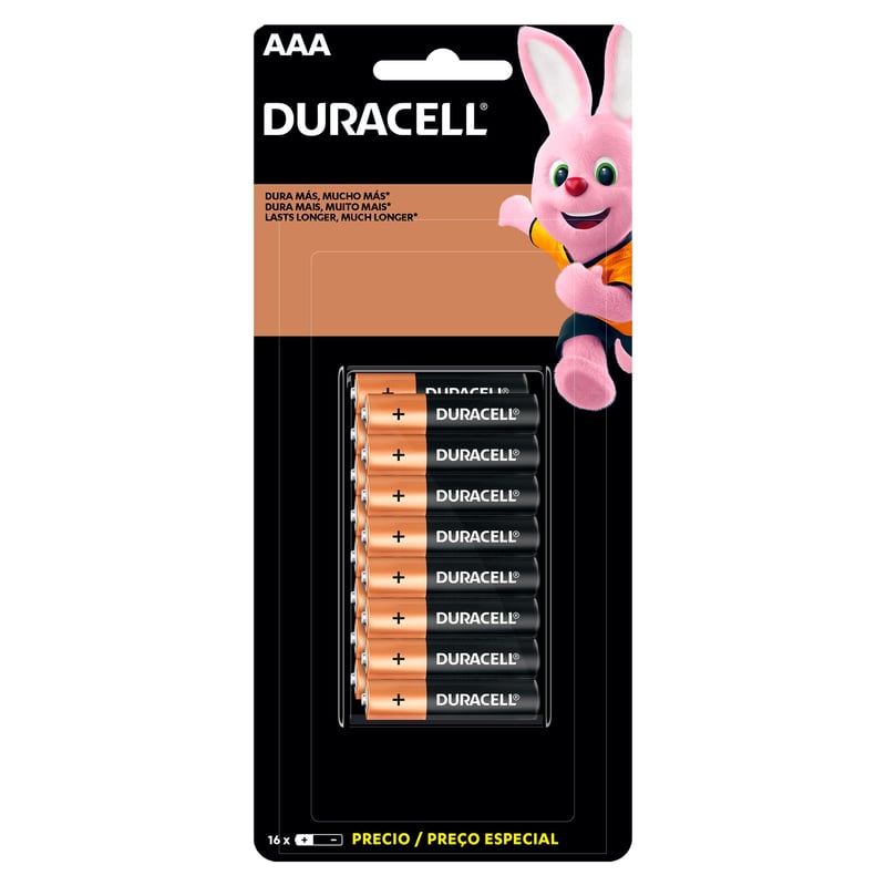 Pack de 16 Pilas Alcalinas Duracell AAA 1.5V | Sodimac Perú