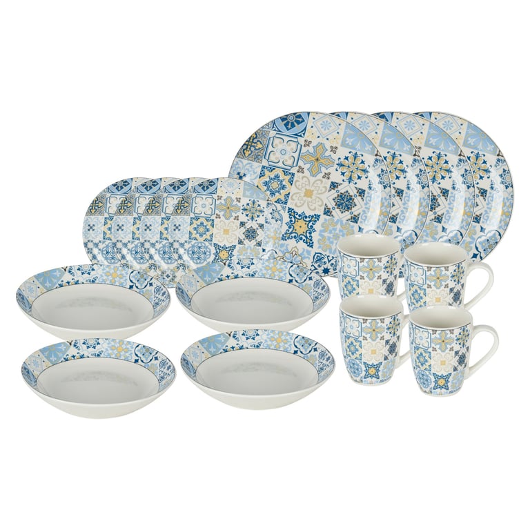 Set de Vajilla Mosaico Azul 16 Piezas | Sodimac Falabella