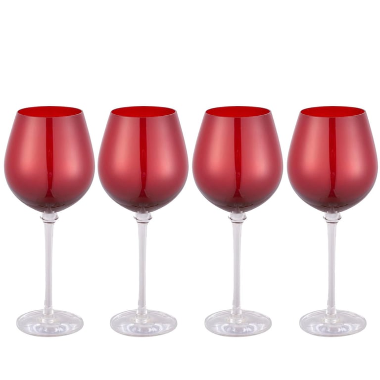 Set de 4 Copas para Vino Tinto Roja | Sodimac Falabella