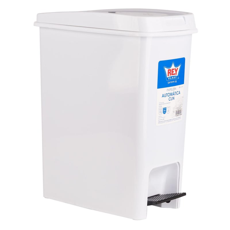 Papelera de Plástico con Pedal 12.5 litros Blanco | Sodimac Perú