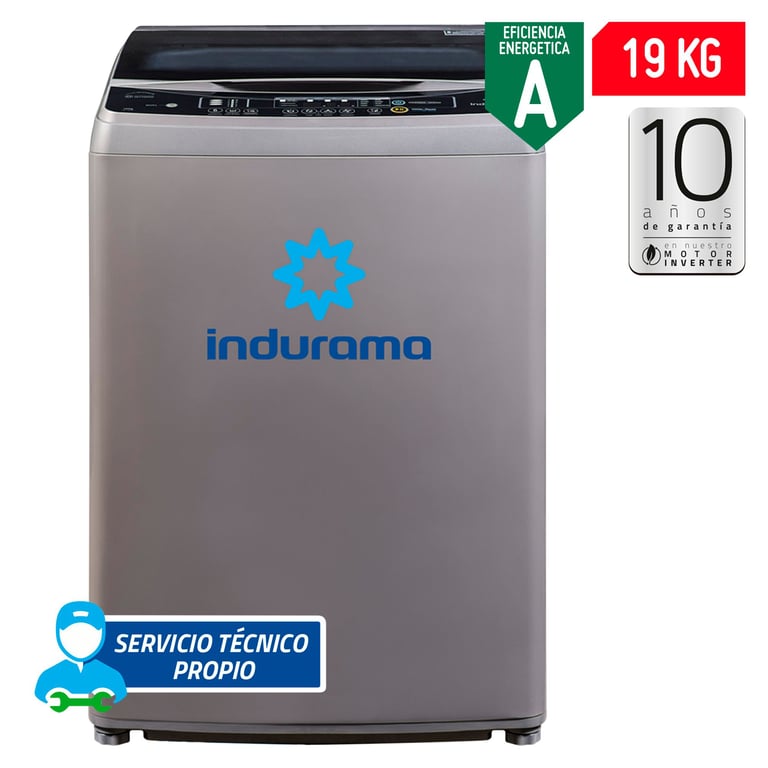 Lavadora Indurama 19 Kg LRI-19CR Inox | Sodimac Falabella