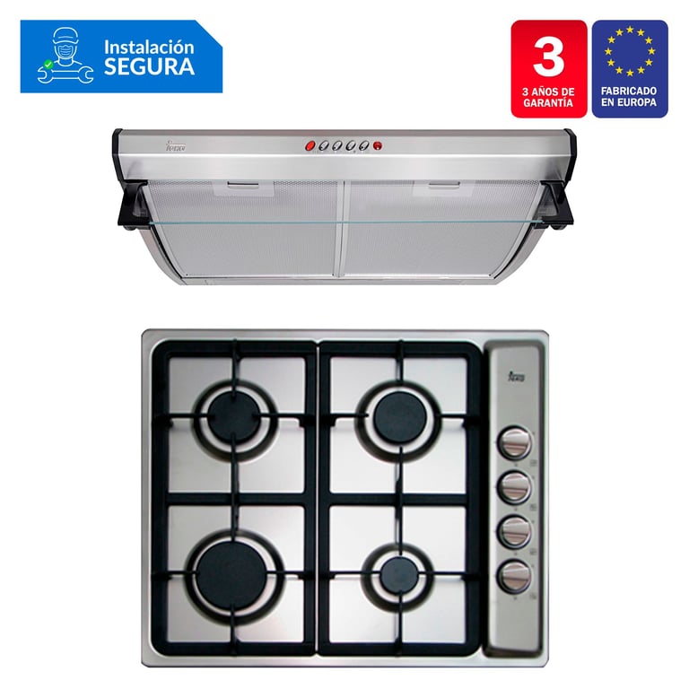 Combo Cocina Empotrable 4G 60 AI CI + Campana Tradicional C 6310 C/F ...