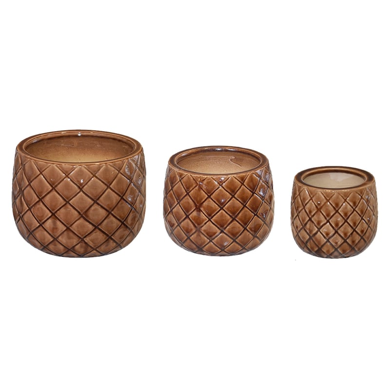 Set 3 Maceteros Kura Tabaco | Sodimac Perú