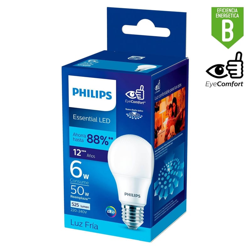 Foco LED Essential 6w E27 Luz Blanca 500 lúmenes | Sodimac Falabella