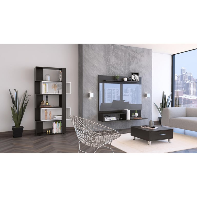 Combo Panel TV 55'' + Estante 7 Repisas + Mesa de Centro Beijing ...