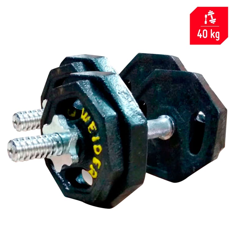 Set de Pesas Hexagonales Mancuernas Cromadas 40KG | Sodimac Perú