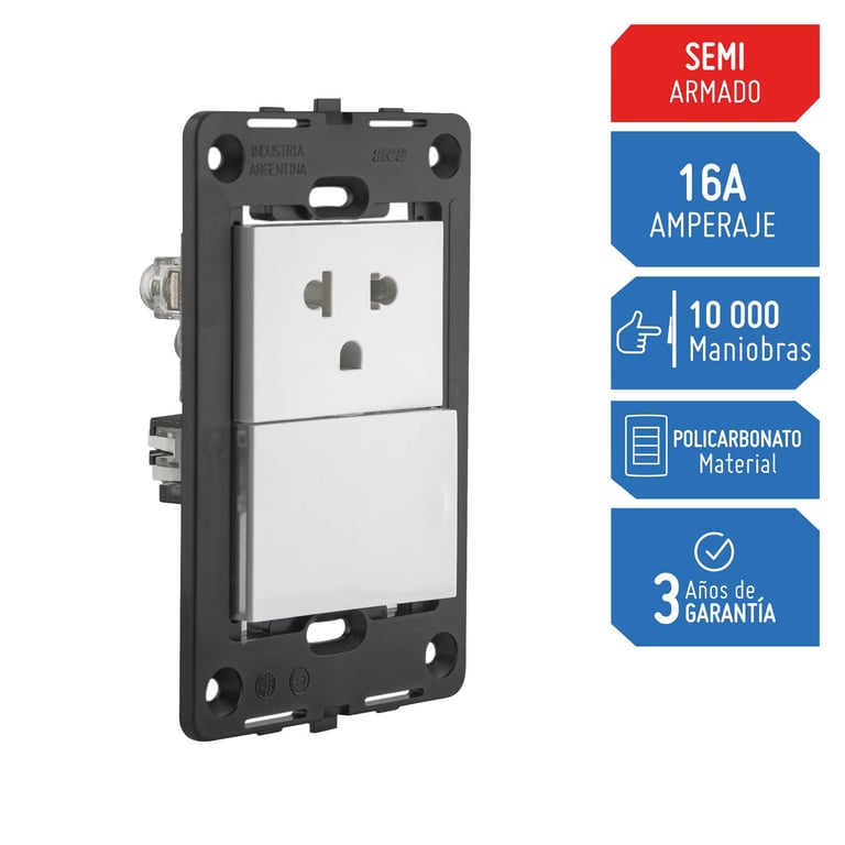 Tomacorriente Simple Universal + Tierra Silight Blanco | Sodimac Falabella