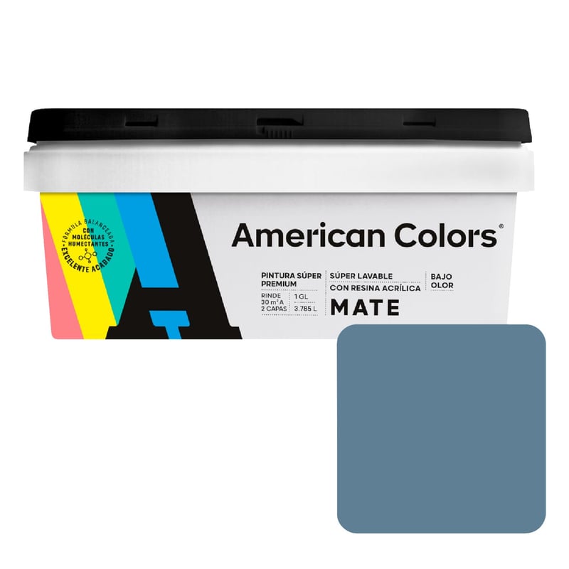 Pintura American Colors Azul Metalico 1GL | Sodimac Perú