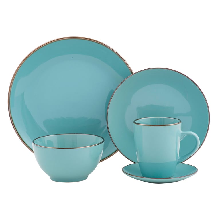 Juego de vajilla Cerámica Turquesa 30 Piezas | Sodimac Falabella