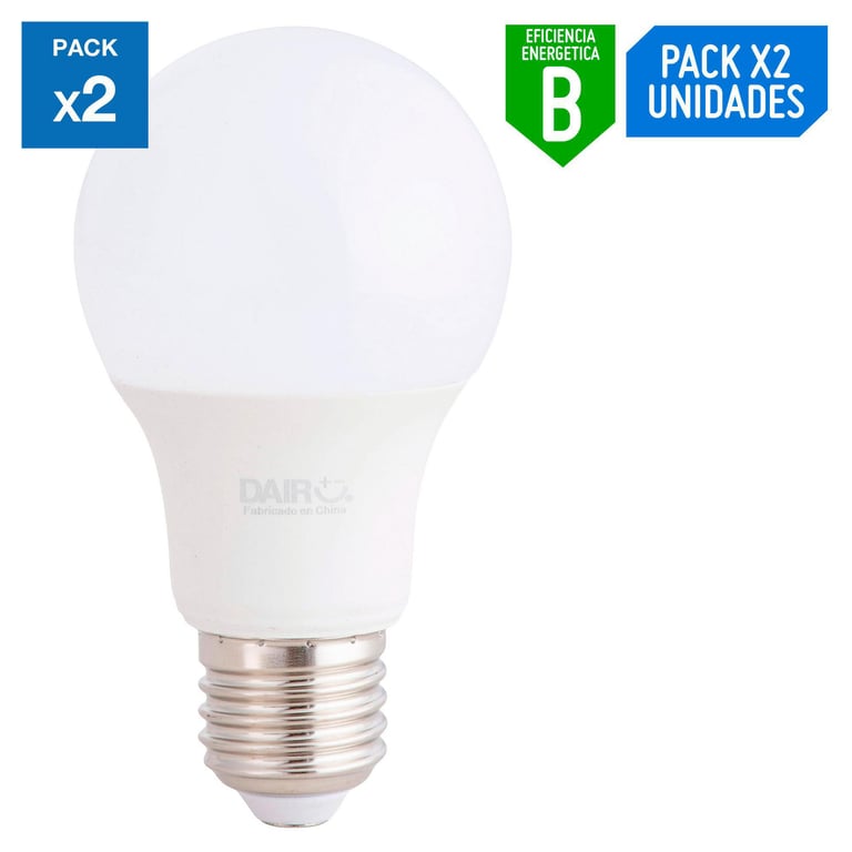Pack x2 Foco LED Bulbo A60 7.5W E27 Luz Blanca | Sodimac Perú