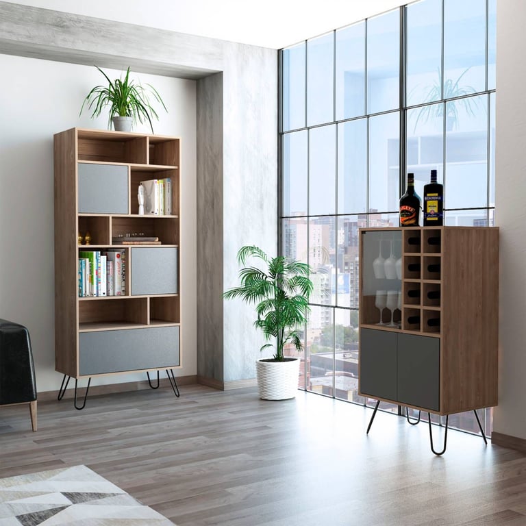 Combo Bar Cava + Estante Librero Vassel | Sodimac Falabella