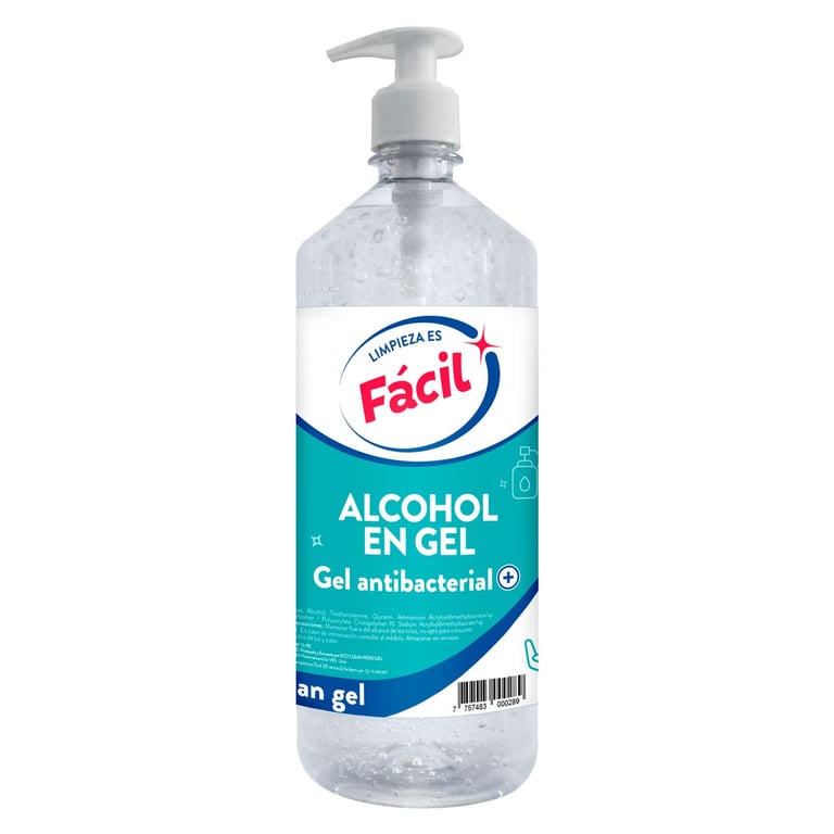 Alcohol Gel Antibacterial Fácil 1 L | Sodimac Perú