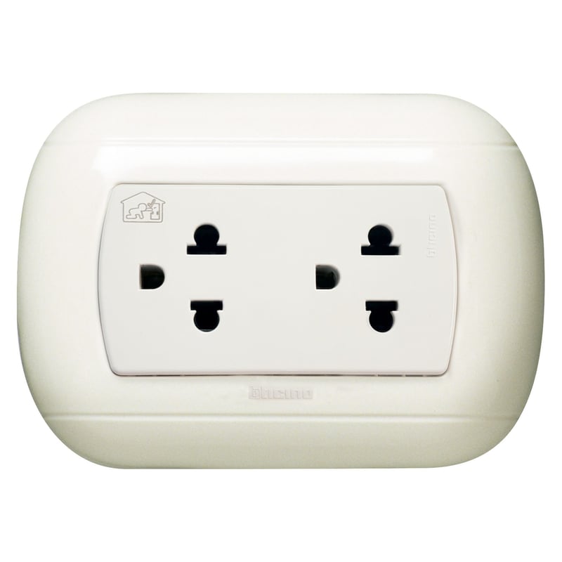 Tomacorriente Doble P/T Oval Blanco | Sodimac Perú