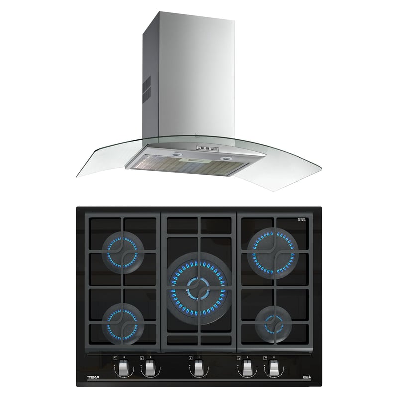 Combo Teka Cocina Empotrable 5 Hornillas GZC-75330 + Campana Decorativa ...