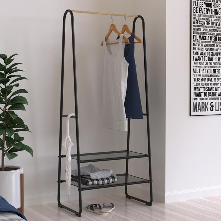 Stand de Ropa con 2 Zapateras Negro JUST HOME COLLECTION | falabella.com