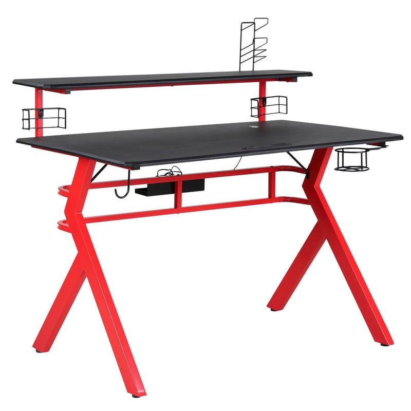 Escritorio Gamer Rojo/Negro con Cargador USB | Sodimac Perú