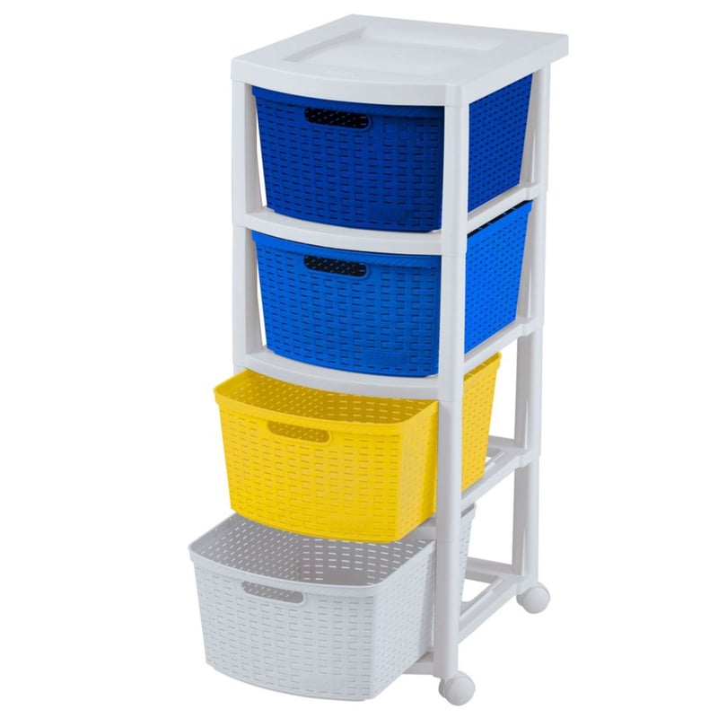 Cajonera Rimax 4 Cajones Ratan Multicolor | Sodimac Falabella