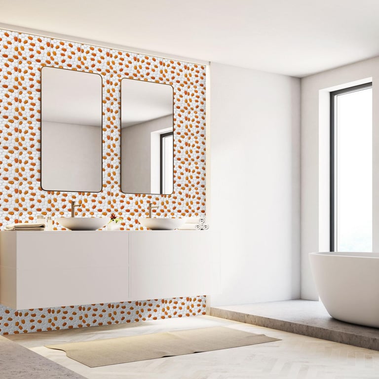 Mosaico Color Blanco/Naranja 30x30cm 1m2 | Sodimac Falabella