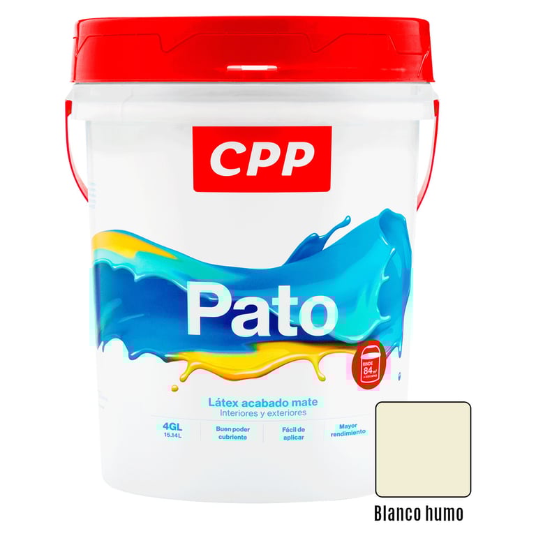 Pintura Látex Pato Mate Blanco Humo 4 GL | Sodimac Falabella