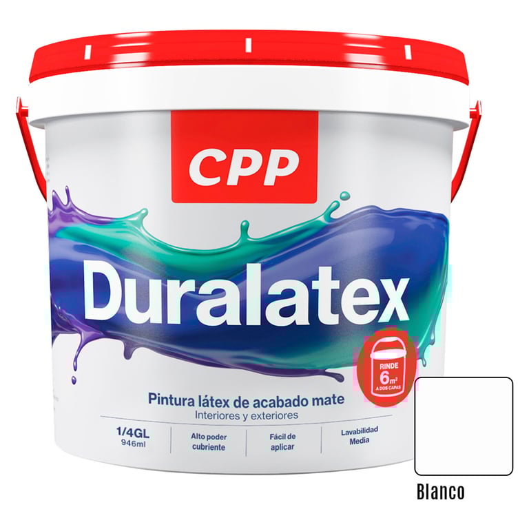 Pintura Duralatex CPP Blanco 1/4GL | Sodimac Falabella