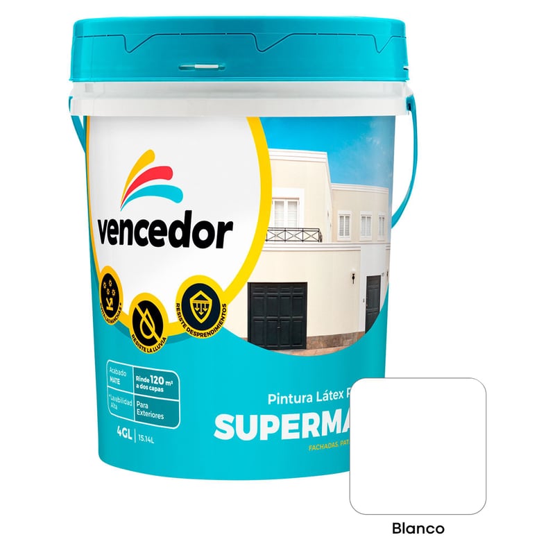 Pintura Supermate Exteriores Blanco 4 GL | Sodimac Falabella