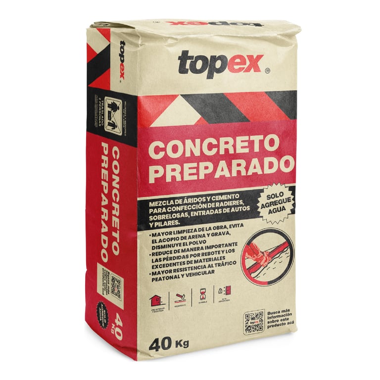 Mortero Concreto Preparado Topex 40kg | Sodimac Falabella