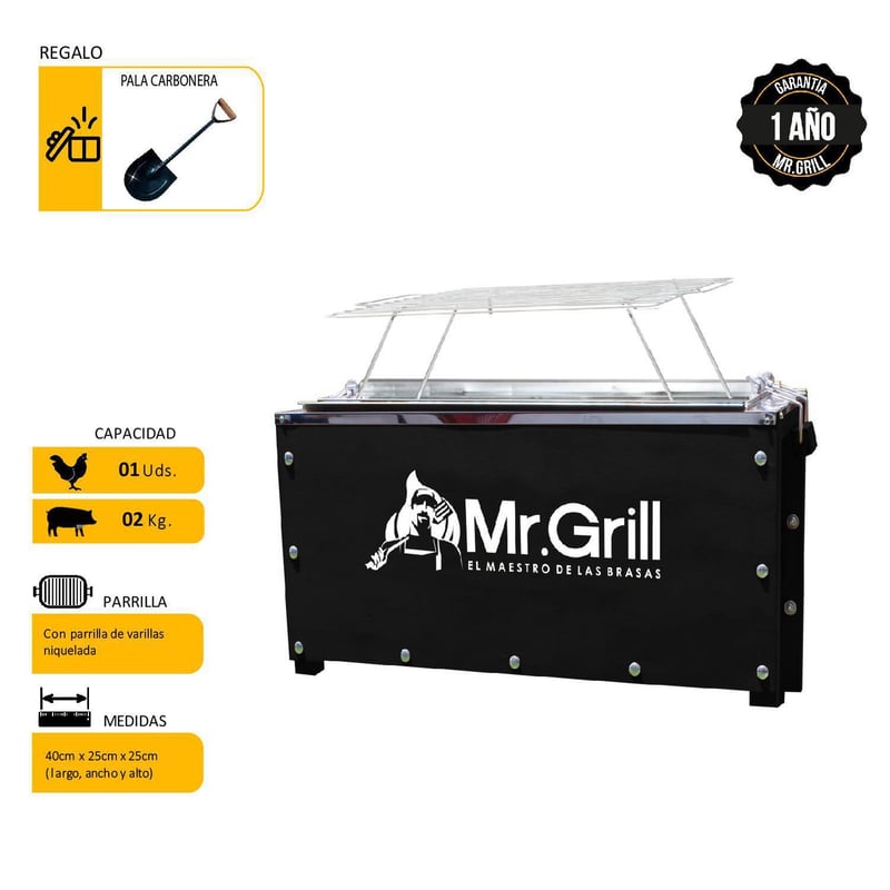 Caja China Madera Pino/Planchas De Acero Galvanizado Mr Grill 35X23 Cm | Sodimac Falabella