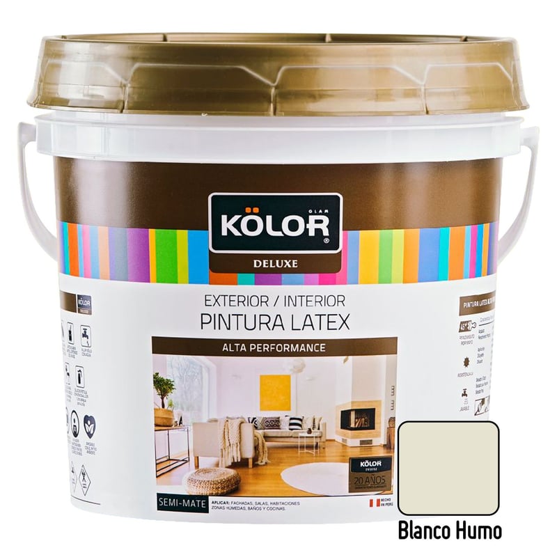 Pintura Kolor Deluxe Blanco Humo 1GL | Sodimac Perú