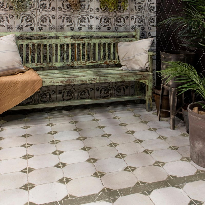 Cerámica FS Yard Sage Decorado Verde 45x45cm 1.00m2 para piso | Sodimac Perú