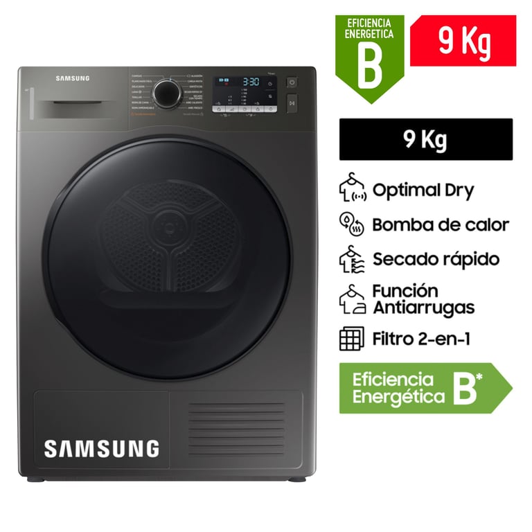 Secadora Samsung 9 Kg Eléctrica DV90TA040BX Inox | Sodimac Falabella