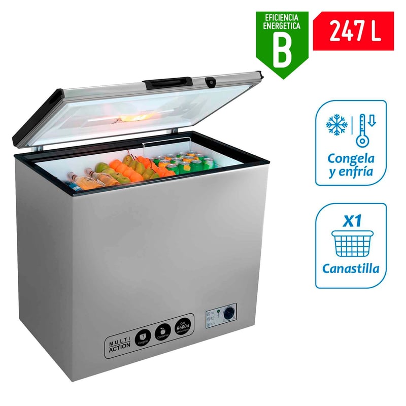 Congeladora Coldex 247 Lt CH10 Silver | Sodimac Falabella