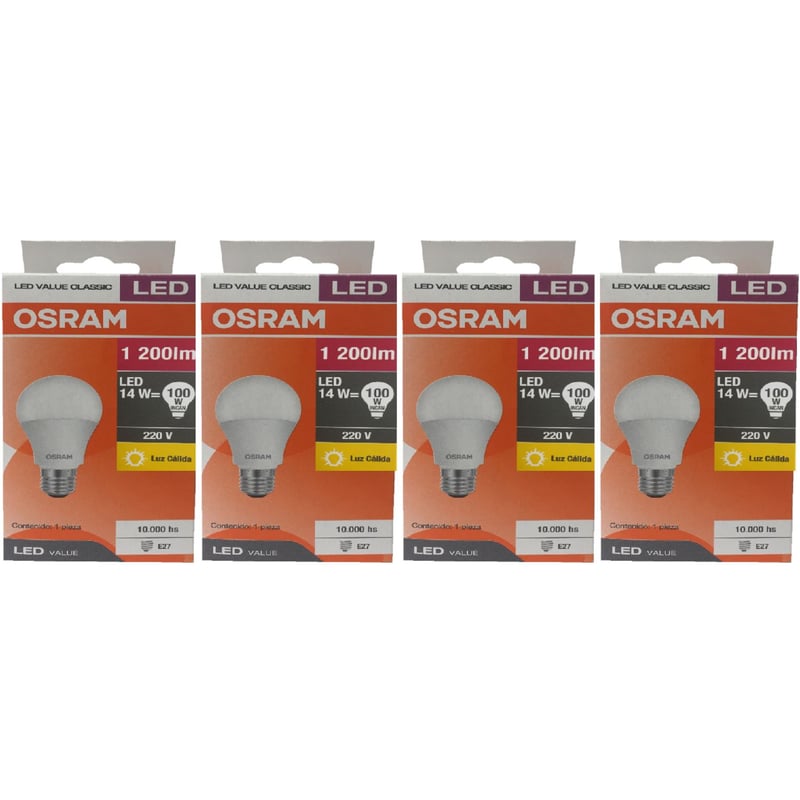 Pack x4 Foco LED 14W Luz Cálida | Sodimac Falabella