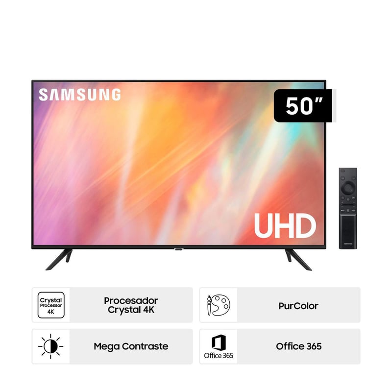Televisor Samsung Smart TV 50" UHD 4K UN50AU7090GXPE | Sodimac Falabella
