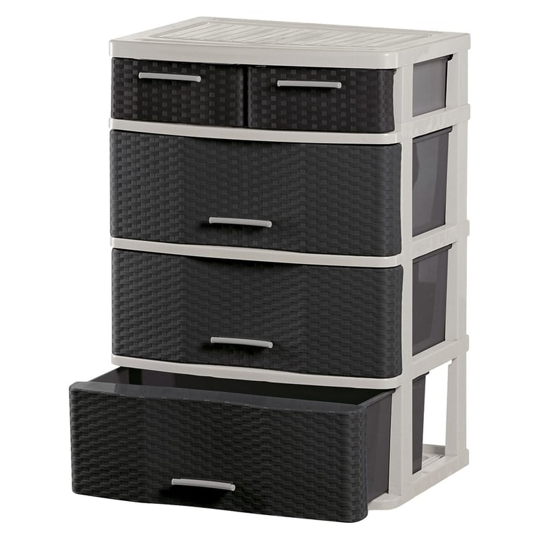 Cómoda Comodina Ratán 4 Cajones Beige Marrón | Sodimac Falabella