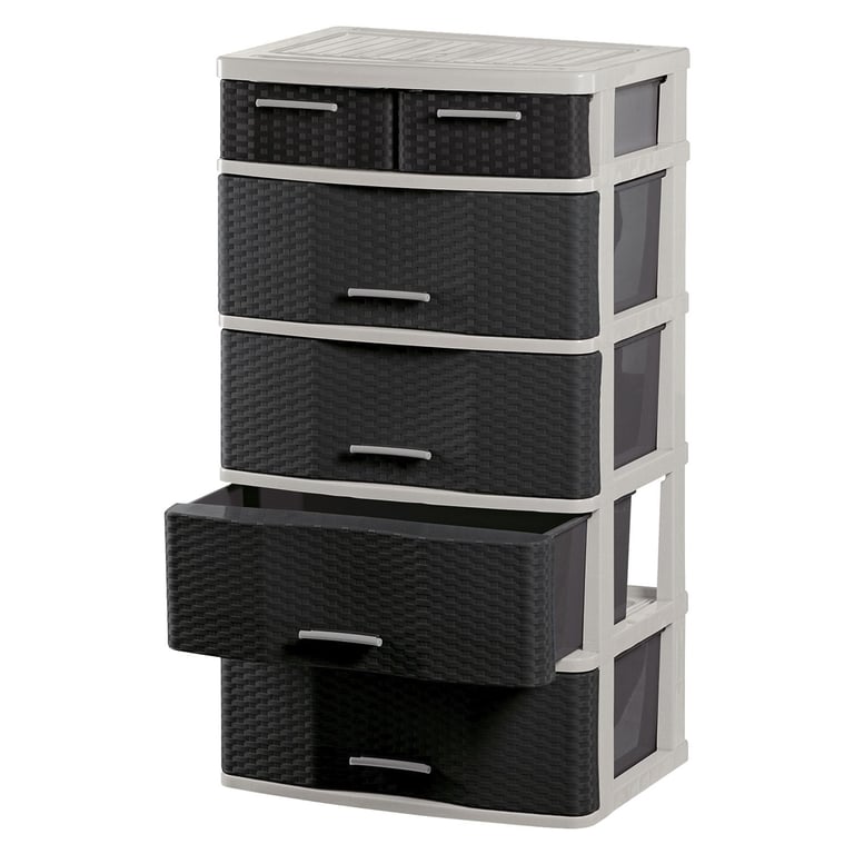 Cómoda Comodina Ratán 5 Cajones Beige Marrón | Sodimac Perú