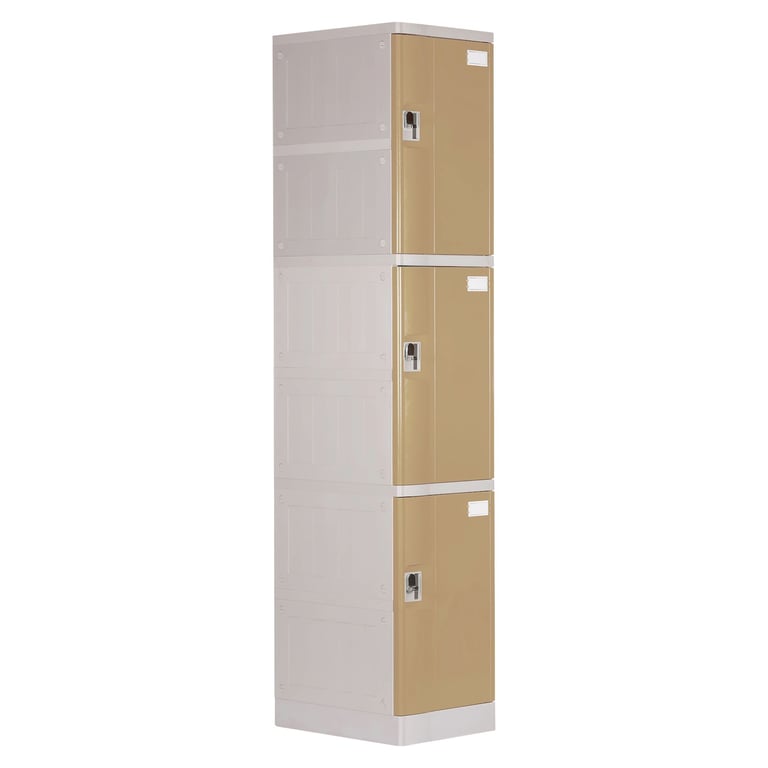Locker Plástico 3 Casilleros Portacandado Beige | Sodimac Falabella