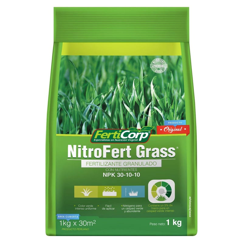 Fertilizante Nitro Fert Grass 30-10-10 1 kg No indica 18 cm4 cm23 cm | Sodimac Falabella