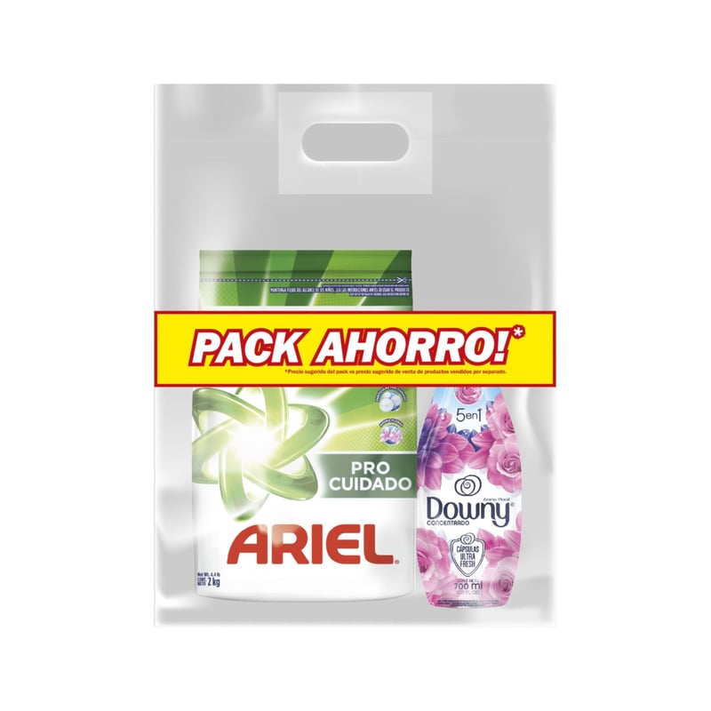 Pack Det Ariel 2kg + Suavizante Downy 700ml | Sodimac Falabella