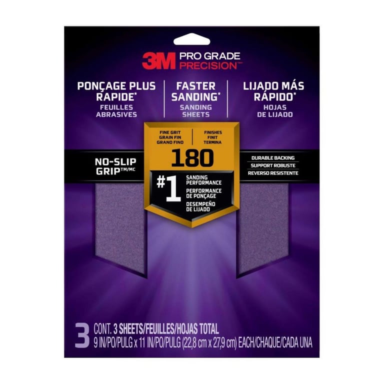 Lija 3M Pro Grade Precisión Grano 180 Lijado Medio Pack x3 | Sodimac ...