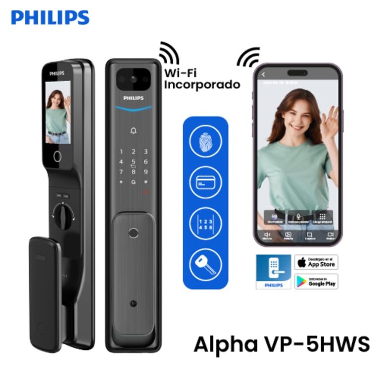 Cerradura Inteligente Philips Alpha Vp-5Hws | Sodimac Falabella