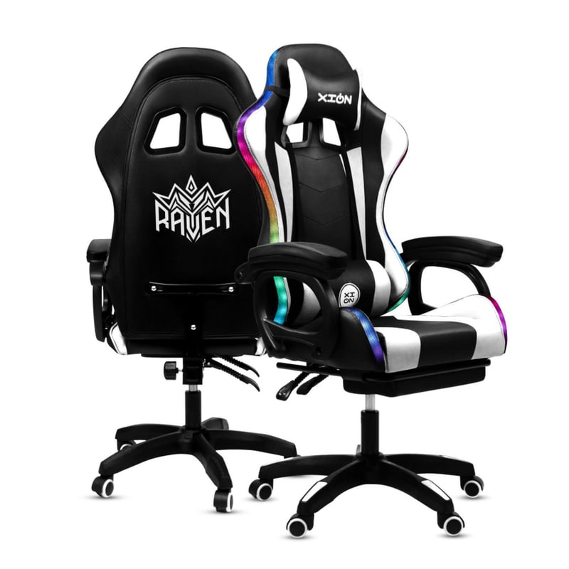Silla Gamer Raven RGB Blanca | Sodimac Falabella