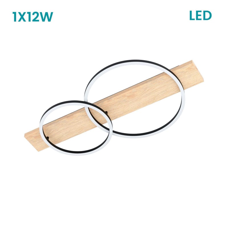 Lámpara de Techo LED Boyal Eglo Negro | Sodimac Falabella