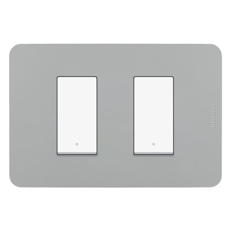 Interruptor Doble Placa Matix GO Gris | Sodimac Falabella