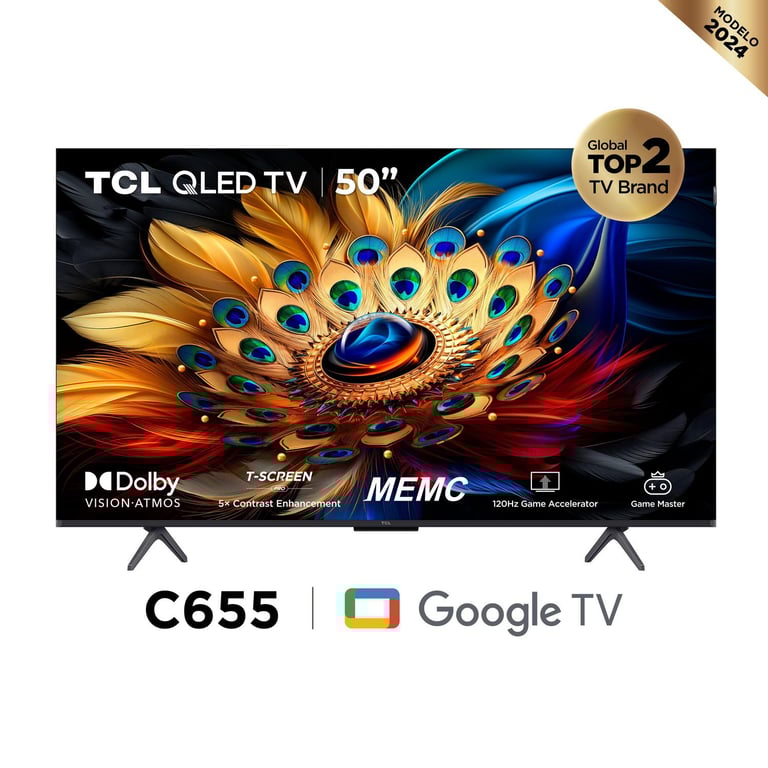 Google TV 50" QLED 4K 50C655 TCL | Sodimac Falabella