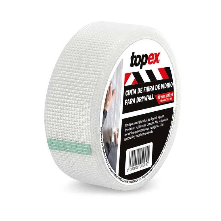 Cinta para Drywall Fibra de Vidrio Drywall Topex 2 X 73m | Sodimac ...