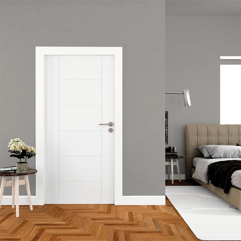 Combo Puerta Interior HDF Lisa Blanco RT Opera 40x850x2070 mm. Marco ...