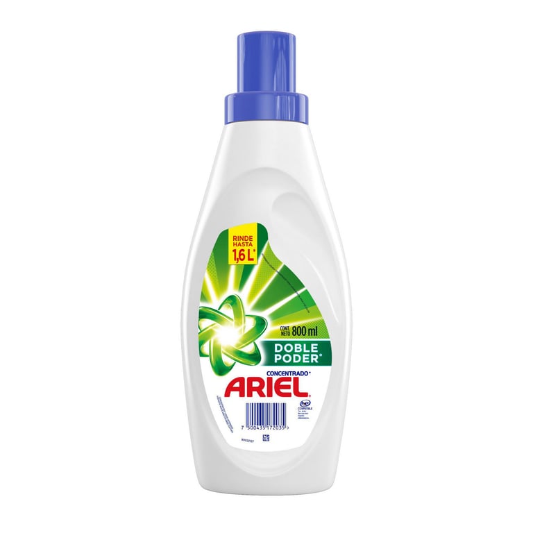 Detergente Líquido Doble Poder 800Ml Ariel | Sodimac Falabella