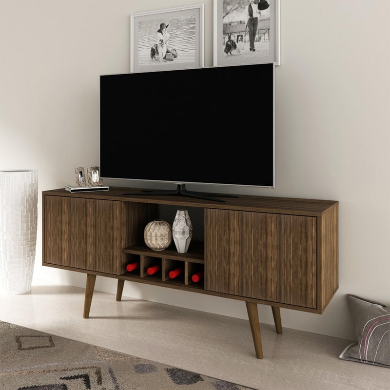 Mesa de TV 55" Portugal Nogal | Sodimac Falabella