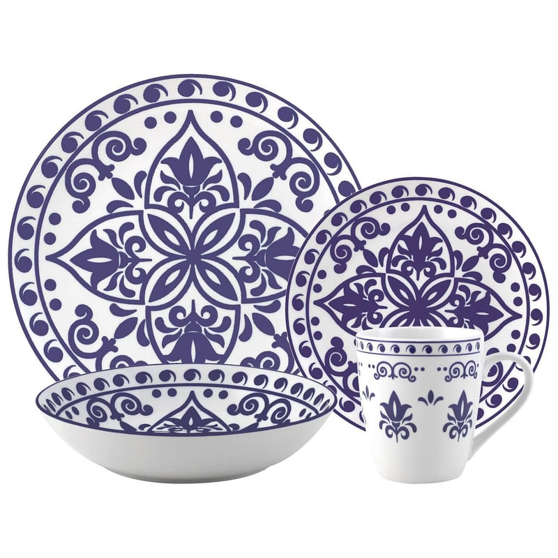 Juego de vajillas Porcelana Piedras Azul 16 Piezas | Sodimac Falabella